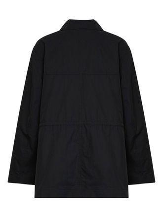 Toteme Womens Drawstring Utility Jacket Black Cotton Blend Organic Bomber
