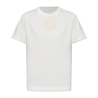 Alexander McQueen T-Shirt mit gesticktem Logo-Patch - - Tops - Damen - Wei&szlig; - XS