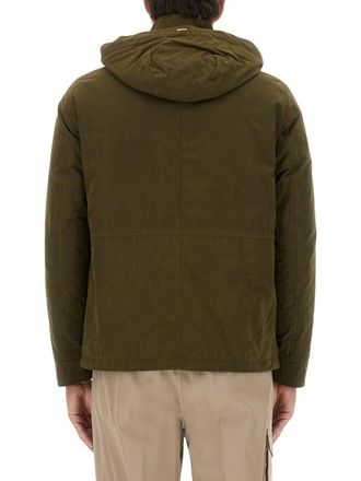 Herno Waxed Cotton Short Parka Jacket - Green