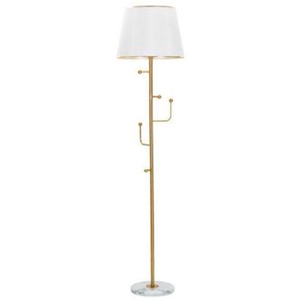 Dmora Stehlampe Borbona, Bodenlicht, Lampe, Stehleuchte, 41x41 h173 cm, Wei&szlig; und Gold - Dmora