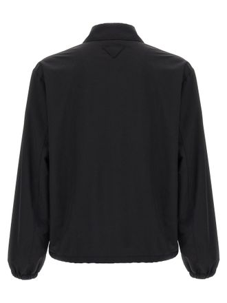 Prada Mens Black Virgin Wool Full-Length Jacket Clothing