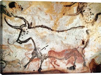 Posterlounge Höhle von Lascaux, Zweiter Stier Leinwandbild 70 x 50 cm Wandbilder Wanddeko