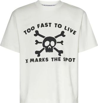 John Richmond T-Shirt mit ikonischer Grafik und markanter Botschaft - - Tops - Herren - Wei&szlig; - L