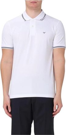Emporio Armani Homme, Tops, Blanc, Taille: 2XL Polo avec fermeture boutonnée