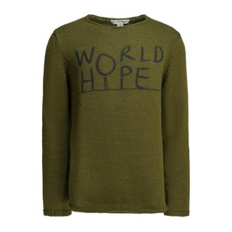 Comme Des Gar&ccedil;ons Pull en maille World Hope - Homme - Pulls - Vert - Taille: XL