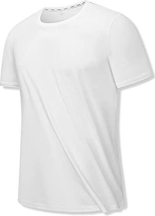 Generic Chemise en coton et lin pour homme - T-shirt d&eacute;t&eacute; 2026 en coton - Col rond - Couleur unie - Polyvalente - Coupe ample - Sports de plein air - Tunique 