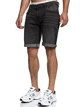 Indicode Hommes Caden Jeans Shorts | Pantalon Court en Jean &agrave; 5 Poches DK Grey 3XL