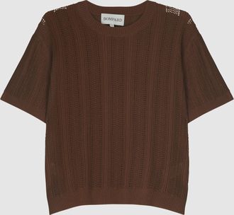 Eric Bompard Top Ras De Cou Ample Pointelle Verticale Henne