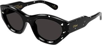 Chloé Femme, Accessoires, Noir, Taille: 53 MM Lunettes de soleil oeil-de-chat
