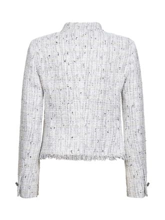 Tagliatore Womens Tweed Jacket White Cotton Blend