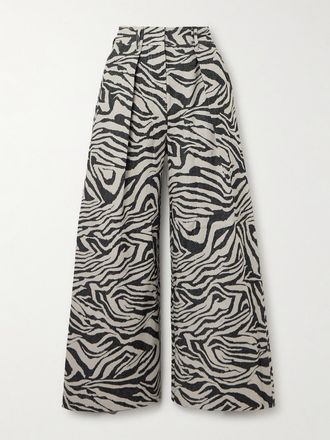 Ulla Johnson Cai Hose Mit Weitem Bein Aus Jacquard - Animal-Print