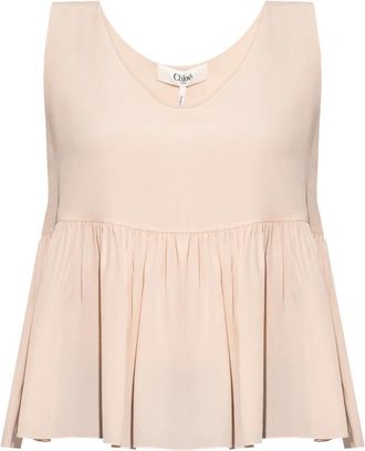 Chlo&eacute; Femme, Blouses et Chemises, Rose, Taille: 36 FR Haut en soie