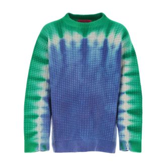 The Elder Statesman Homme, Pulls, Multicolore, Taille: L Pull ras du cou c&ocirc;tel&eacute; en cachemire