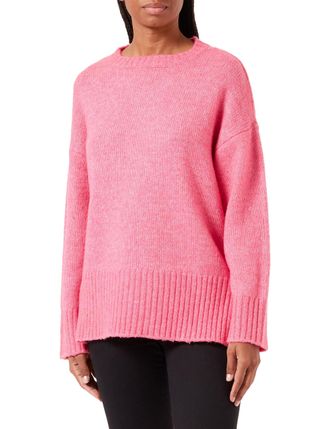 Pieces Damen Pcnancy Ls Loose O-Neck Knit Noos Bc, Shocking Pink, XL