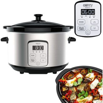Camry CR 6414 Slow Cooker Schwarz und Silber 4,7 Liter
