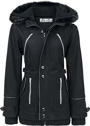 Poizen Industries Manteau Chase Femme Veste dhiver noir S 100% Coton Regular/Coupe standard