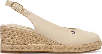 Tommy Hilfiger Espadrilles Tommy Hilfiger Mid Wedge Espad Slingback FW0FW09228 Beige