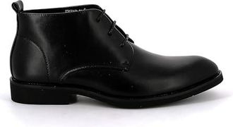 UOMO Design Bottine à Lacet Homme en Simili Cuir - Charles (Noir, 46)