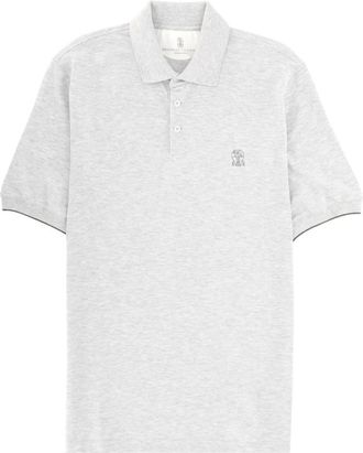 Brunello Cucinelli Polo en piqu&eacute; - Homme - Tops - Gris - Taille: XL