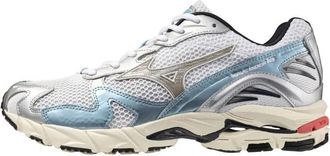 Mizuno Low-Top Sneaker - Breathable White Mesh Wave Rider 10 Sneakers - Gr. 5_5 - in Grau - f&uuml;r Damen