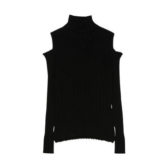 D.exterior Rippstrick-Rollkragenpullover - - Knitwear - Damen - Schwarzk - M