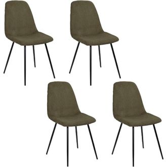 The Home Deco Factory Chaise Cotele Scott Vert - Lot De 4