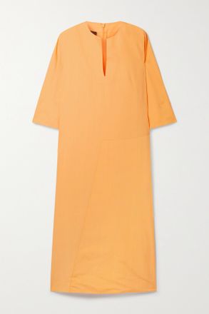 Akris Midikleid Aus Popeline Aus Einer Baumwoll-maulbeerseidenmischung - Orange
