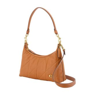 Coach Womens Quilted Leather Shoulder Bag Brown Cowhide