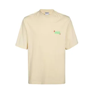 Marcelo Burlon Geripptes Baumwoll-T-Shirt - - Tops - Herren - Beige - XS