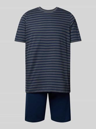 Schiesser Pyjama mit geripptem Rundhalsausschnitt