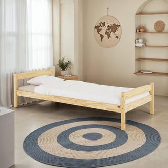 IDIMEX Einzelbett Boris aus Kiefer Massivholz 90x200 cm, Natur - Bett Kinderbett Jugendbett Holzbett Massivholzbett Landhausbett Gästebett