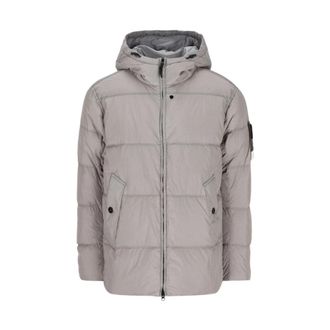 Stone Island Logo Nylon Blouson Jacke - - Jackets - Herren - Grau - 2XL