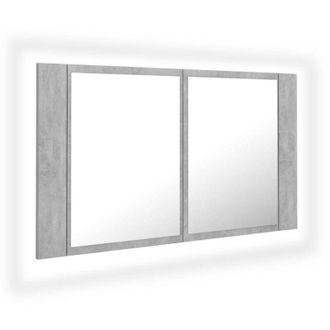 vidaXL LED-Bad-Spiegelschrank Betongrau 80x12x45 cm Acryl - Vidaxl
