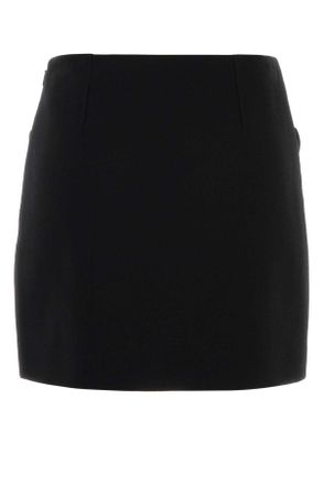 Versace Womens Black Wool Mini Skirt Gonne