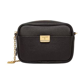 Patrizia Pepe Sac bandouli&egrave;re All Day en cuir avec cha&icirc;ne - Femme - Sacs - Brun - Taille: ONE Size