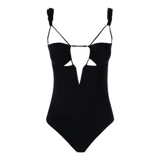 Nensi Dojaka Schwarzer gesammelter BH-Badeanzug - - Swimwear - Damen - Schwarzk - XS