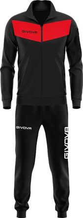Givova Visa Triacetat-Anzug, Unisex, schwarz / rot, 4XL