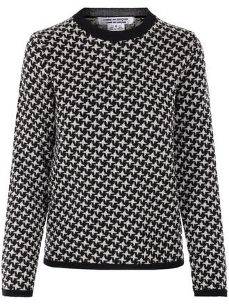 Comme Des Gar&ccedil;ons pull en maille intarsia - Noir