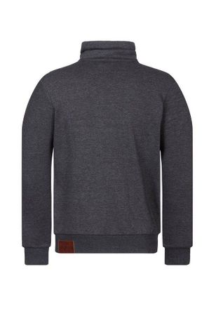 Naketano Sweatjacke Herren hoher Stehkragen, Rei&szlig;verschluss, Eingrifftaschen, meliert Rippb&uuml;ndchen, Kordelzug, Logo-Patch, Regular Fit, casual, Streetwear
