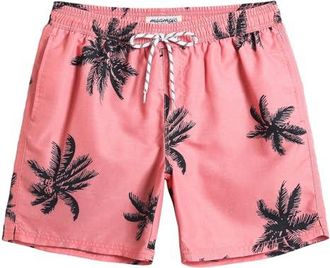 Maamgic Short de Bain pour Homme Maillot de Bain Ray&eacute;e avec Poche S&eacute;chage Rapide Short de Plage pour Vacance Piscine, Orange Noix de Coco, XL