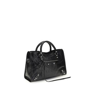 Balenciaga Womens Black Lamb Ovis Aries Shoulder Bag