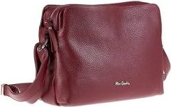 Pierre Cardin Sac &agrave; bandouli&egrave;re pour femme en cuir v&eacute;ritable Made in Italy 30 x 23 x 13 cm 1980, bordeaux, Taille unique