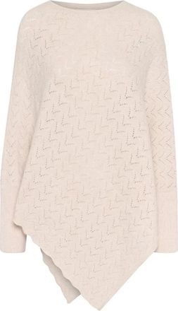 Cream Femme, Vestes, Rose, Taille: ONE Size Poncho Tricoté avec Col en O