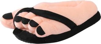Generic Pantoufles amusantes pour femme - Pantoufles plates en peluche &agrave; gros orteil antid&eacute;rapant - Chaussures dhiver douces et chaudes - Unisexe - Tongs non 