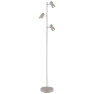 Globo Lighting Stehlampe Standleuchte 3 Leuchten schwenkbare Stehlampe Stehleuchte Wohnzimmer sandfarben wei&szlig; 3 Flammig, Metall, 3x GU10, DxH 23x154 cm