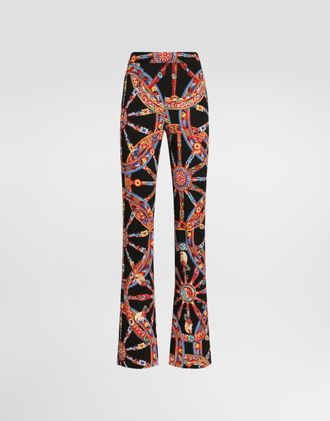 Dolce & Gabbana Leggings Aus Viskosejersey Mit Carretto-print - Frau Hosen Und Shorts Multicolor 46