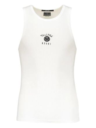 Ksubi débardeur côteé là imprimé graphique - Blanc