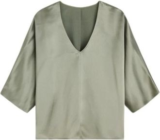 By Malene Birger Femme, Blouses et Chemises, Vert, Taille: 40 FR Lucia Satin Blouse