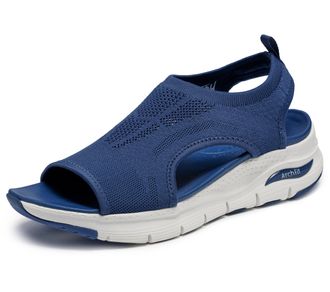 Skechers Arch Fit - City Catch Damen-Strick Sandale, Navy Knit, 41 EU