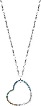 Engelsrufer Halskette mit Herz-Anhänger aus Sterlingsilber und Zirkonia in Cool Multicolor, Länge: 42cm +4cm +4cm, ERN-HEARTCOOL-ZIM